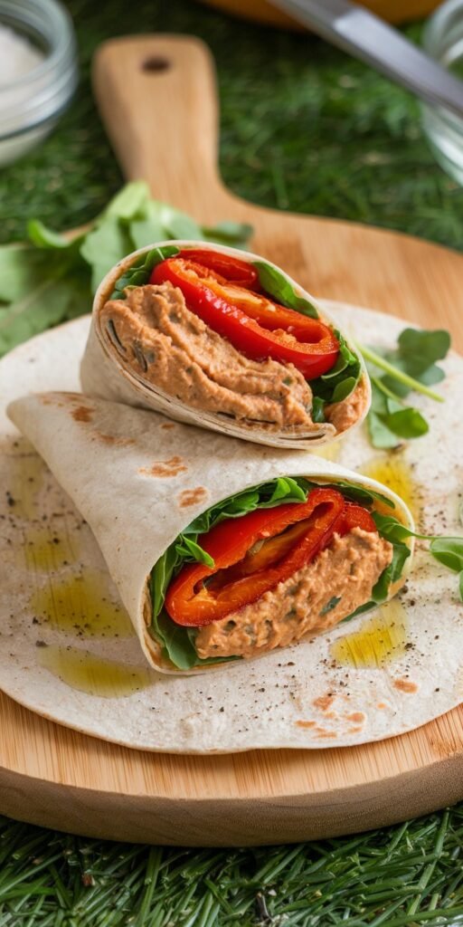 Roasted Red Pepper and Hummus Wraps – Gorilla-FitnessWatches